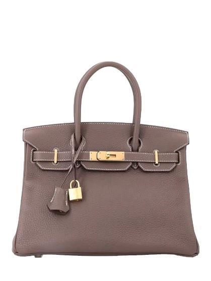 Hermès Birkin Handbag Clemence With Gold Hardware 30 - Grey