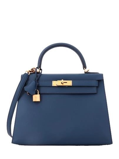 Hermès Kelly Handbag Epsom With Gold Hardware 28 - Blue