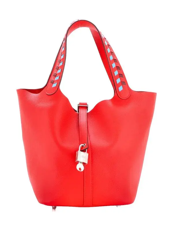Hermès Picotin Lock Bag Tressage Epsom Mm - Red