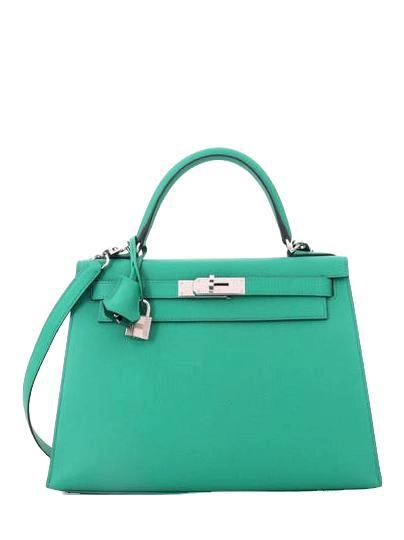 Hermès Kelly Handbag Epsom With Palladium Hardware 28 - Green