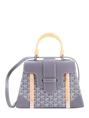 Goyard Saigon Top Handle Bag Coated Canvas With Leather Pm - Grey