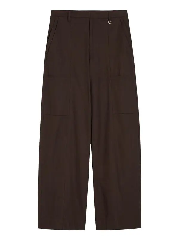 Vince Relaxed Straight-leg Stretch-cotton Trousers - Brown