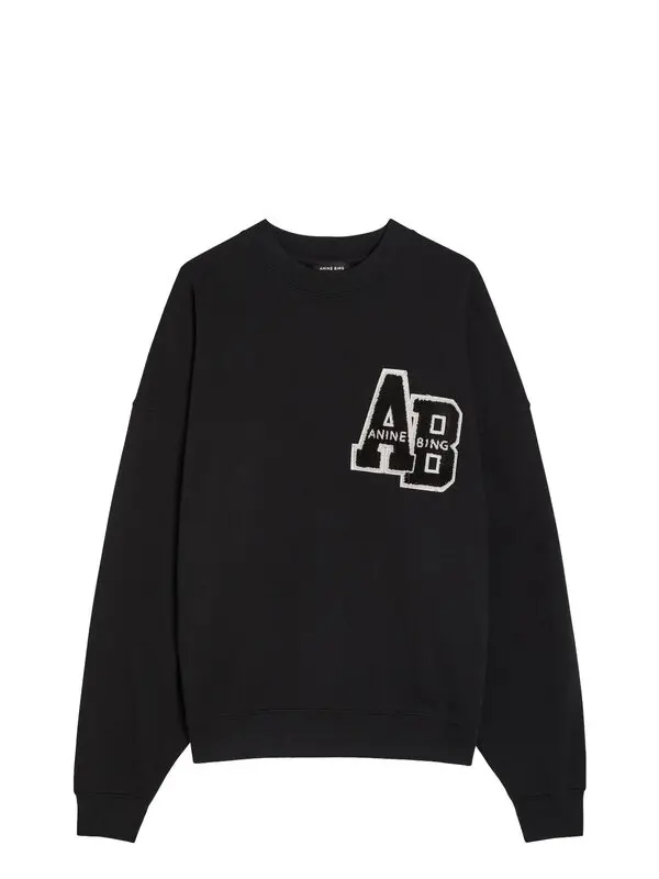 ANINE BING Miles Cotton Sweatshirt - Black