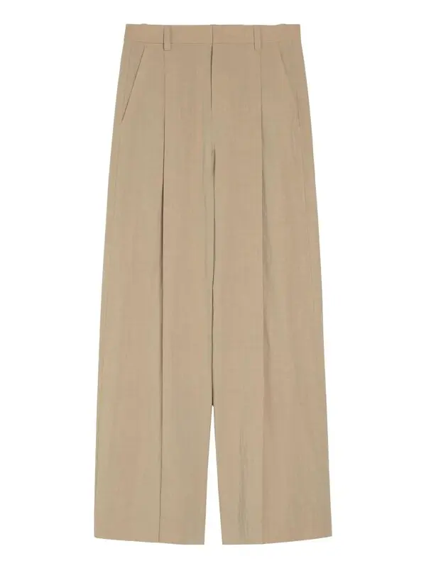 Vince Pleated Wide-leg Trousers - Beige