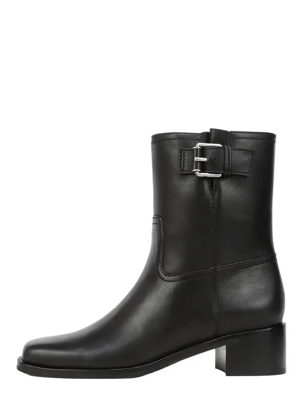Vince London Leather Moto Boot - Black