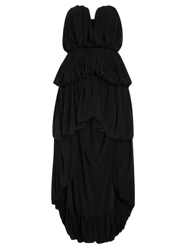 Ronny Kobo Gathered Strapless Mini Dress - Black