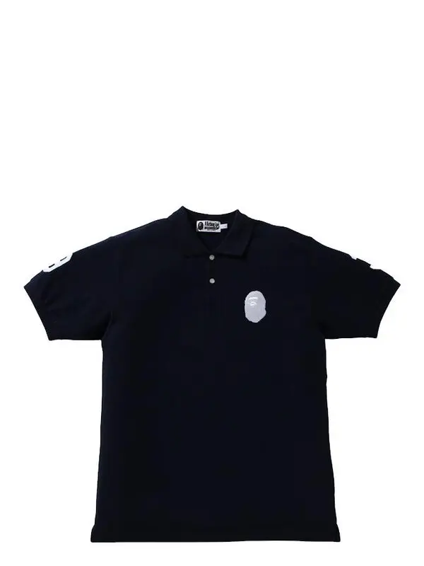 A BATHING APE Large Ape Head Polo Shirt Polo - Navy Blue
