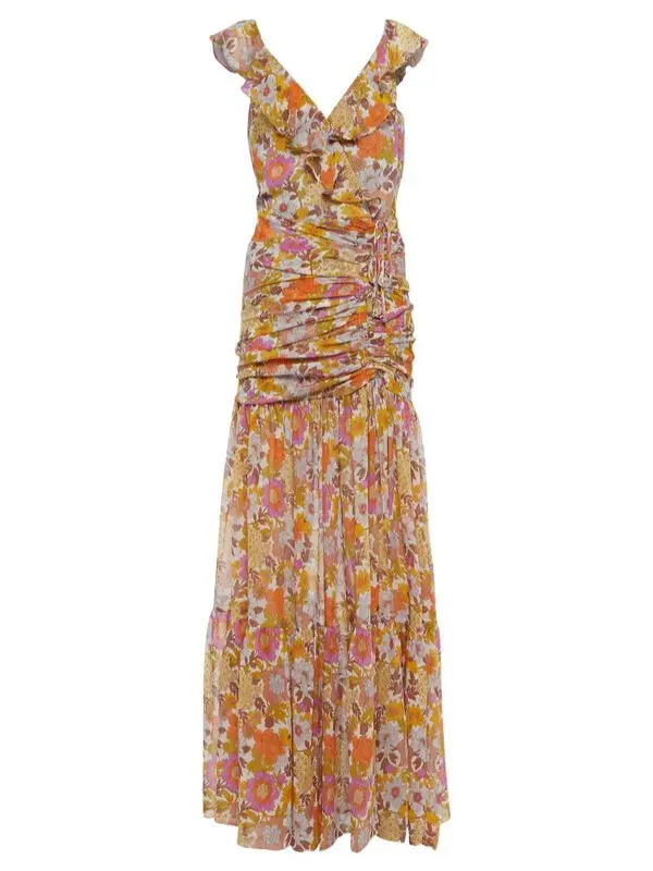 Veronica Beard Floral Print Dress - Nude