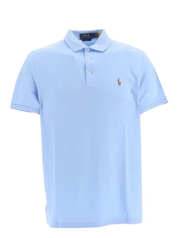 Polo Ralph Lauren Logo Embroidered Short-sleeved Polo Shirt - Blue