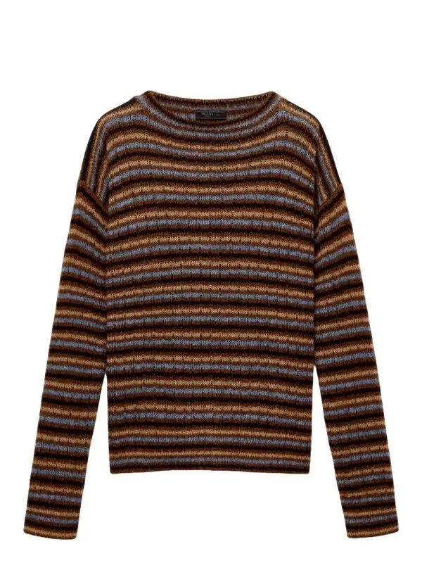 Prada Boat Neck Knitted Sweater - Rust-red