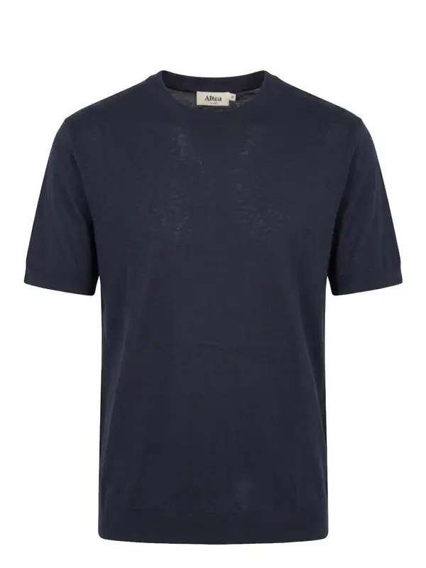 Altea Fine-knit Short-sleeve T-shirt - Navy