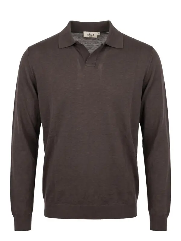 Altea Long-sleeve Polo Sweater - Black