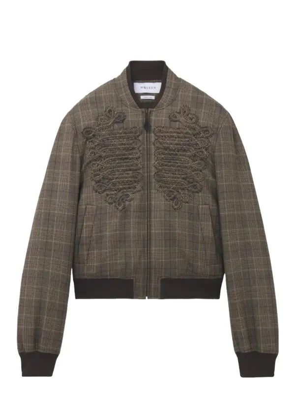 Alexander McQueen Prince Of Wales Check Bomber Jacket - Brown