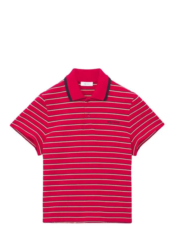 Alexander McQueen Striped Polo Shirt - Red