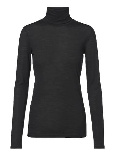 JIL SANDER Jersey Turtleneck Top - Black