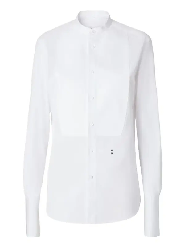Fendi Slim Fit Poplin Shirt With Embroidered Detail - White