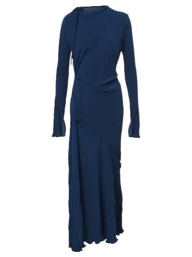 Victoria Beckham Asymmetrical Pleated Midi Dress - Blue