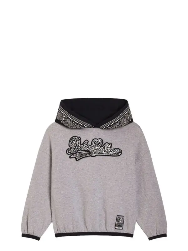Dolce & Gabbana Cotton Sweatshirt With Logo - Gray