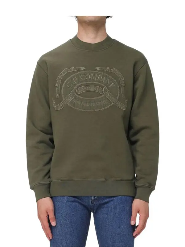 C.P. COMPANY Logo-embroidered Crew-neck Sweatshirt - Black