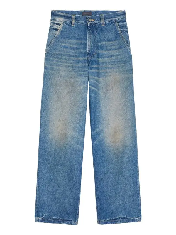 HAIKURE Faded Effect Wide-leg Jeans - Blue