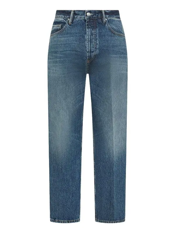 NINE:INTHE:MORNING Faded Effect Straight Leg Jeans - Blue