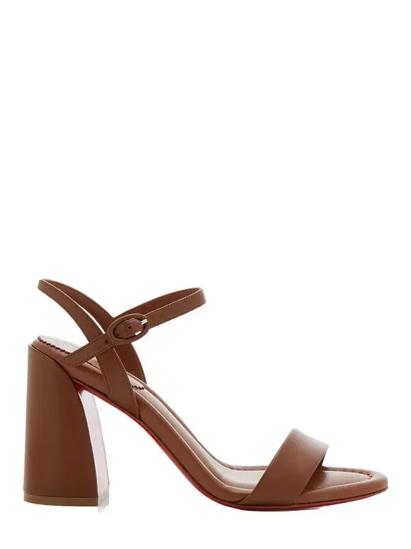 CHRISTIAN LOUBOUTIN Jane 85mm Nappa Leather Sandals - Brown