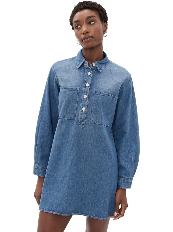 Z Supply Lucie Denim Mini Shirt Dress - Dreamstate