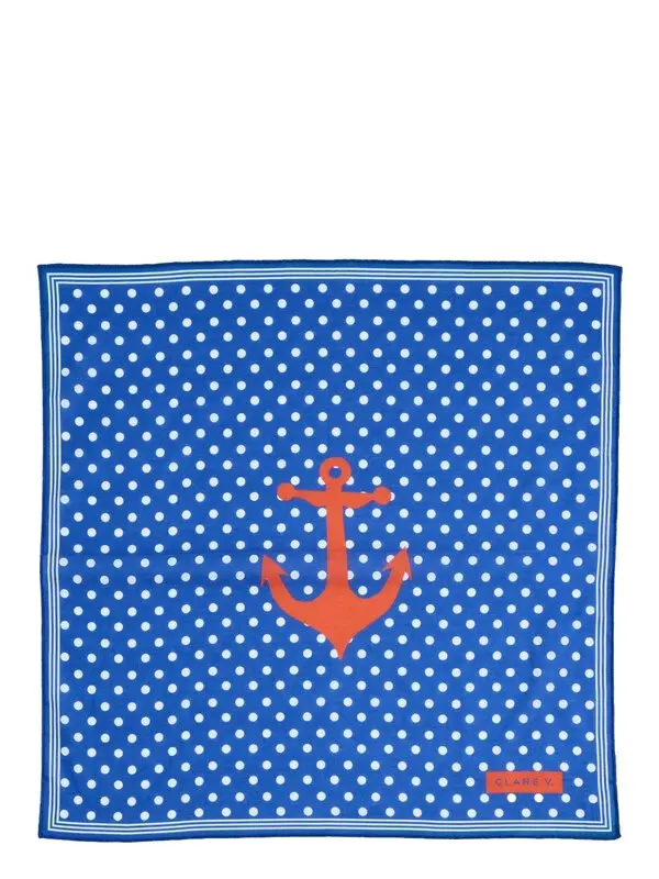 Clare V. Polka-dot Cotton Bandana - Nautique