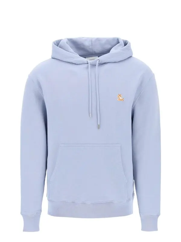Maison Kitsuné Bold Fox Head Patch Drawstring Hoodie - Blue