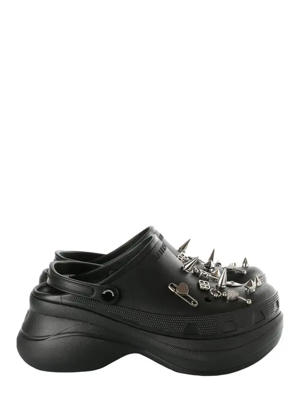 Balenciaga X Crocs X Jibbitz Charm Platform Clogs - Black