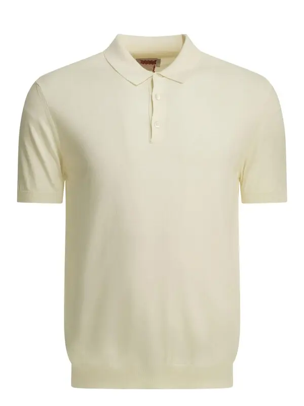 BARACUTA Fine Knit Polo Shirt - Nude