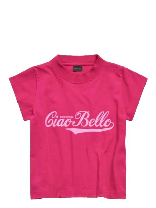 Balenciaga Ciao Bello Cropped T-shirt - Pink