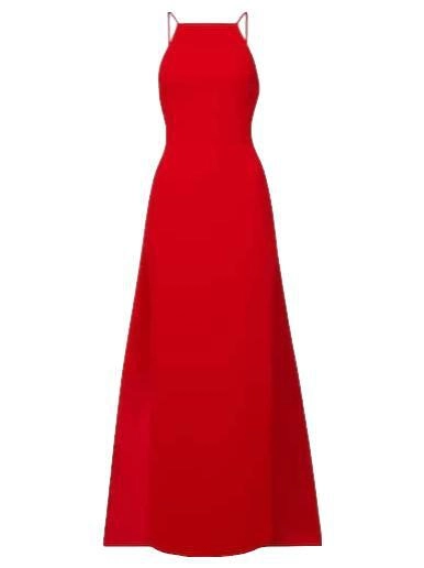 Solace Ulla Crepe Satin Gown - Red
