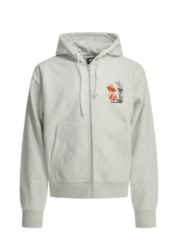 StÜssy Dice Print Zip Hoodie - Grey