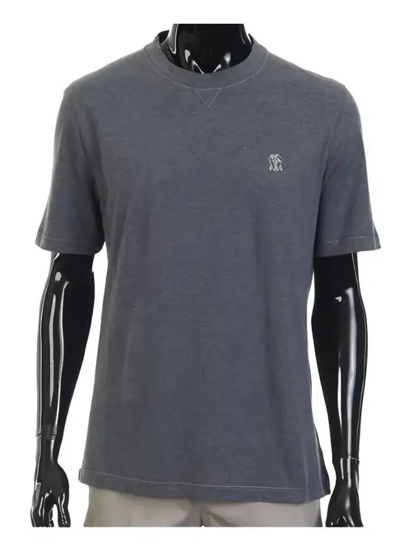 Brunello Cucinelli Logo Crewneck T-shirt - Grey