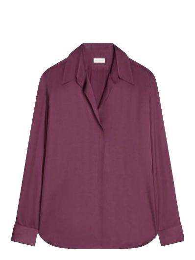 Dries Van Noten Long Sleeve Shirt With Pleated Cuffs - Bordeaux