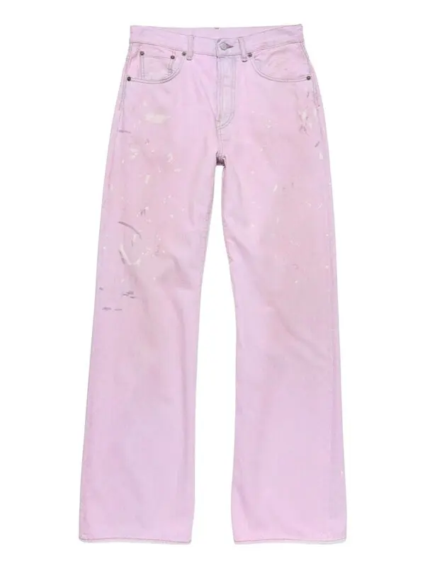 Acne Studios Belted Distressed Jeans - Pink