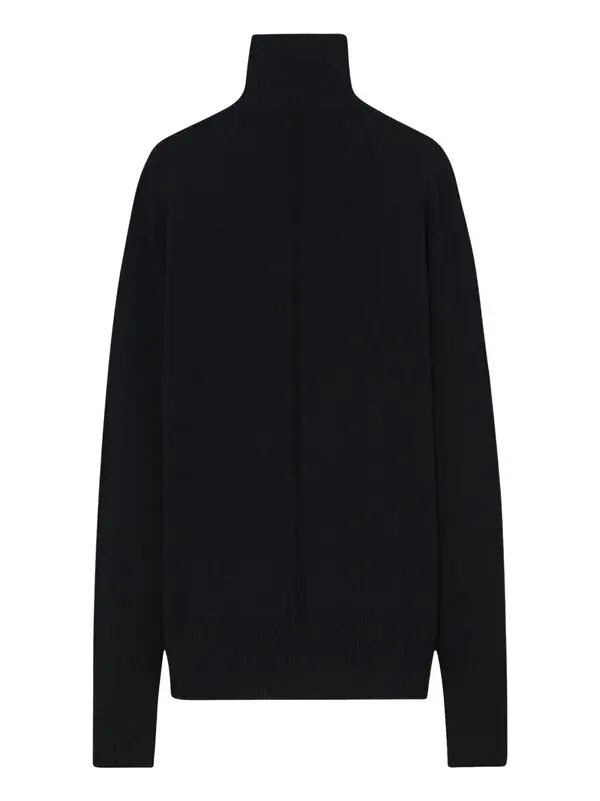 THE ROW High Neck Ribbed Sweater - Black