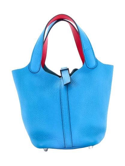 Hermès Eclat Picotin Lock Bag Clemence Pm - Blue
