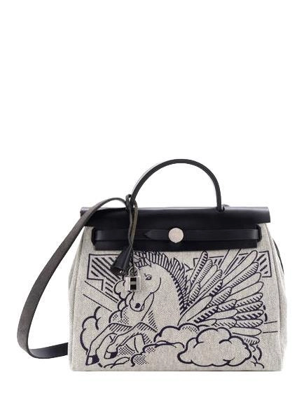 Hermès Herbag Zip Pegase Pop Toile And Leather 31 - Black