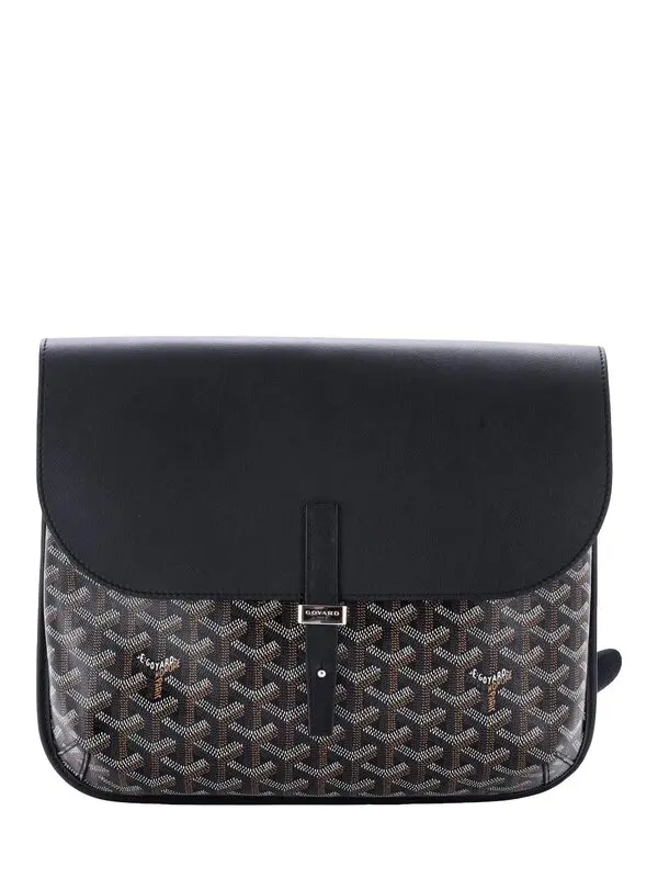Goyard Coursier Messenger Bag Coated Canvas And Leather - Black
