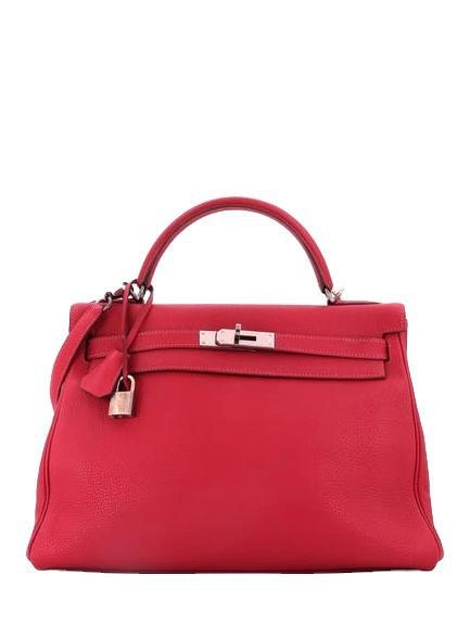 Hermès Kelly Handbag Togo With Palladium Hardware 32 - Red