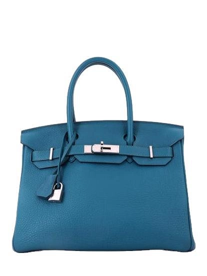 Hermès Birkin Handbag Togo With Palladium Hardware 30 - Blue