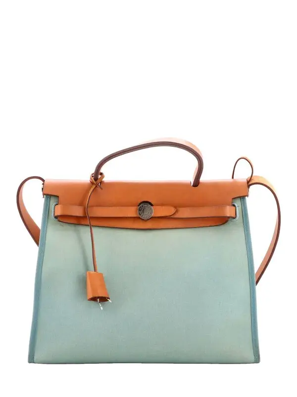 Hermès Herbag Zip Leather And Toile 31 - Blue