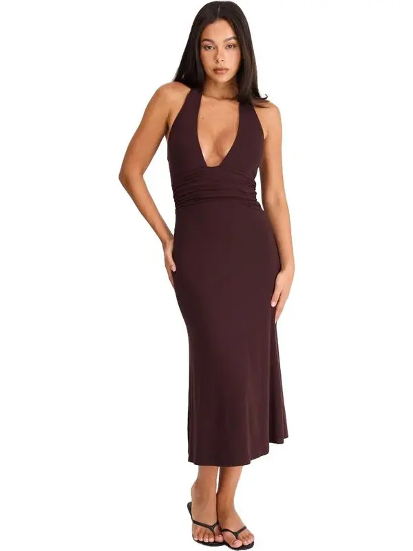 SASHA THERESE Thea Midi Dress - Chocolate