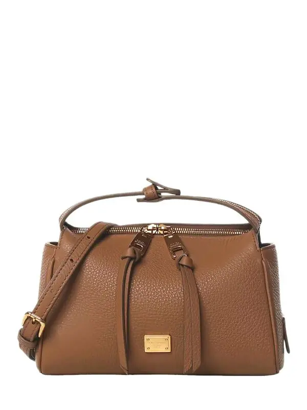 Dolce & Gabbana Vittoria Leather Tote Bag With Logo Plaque - Brown