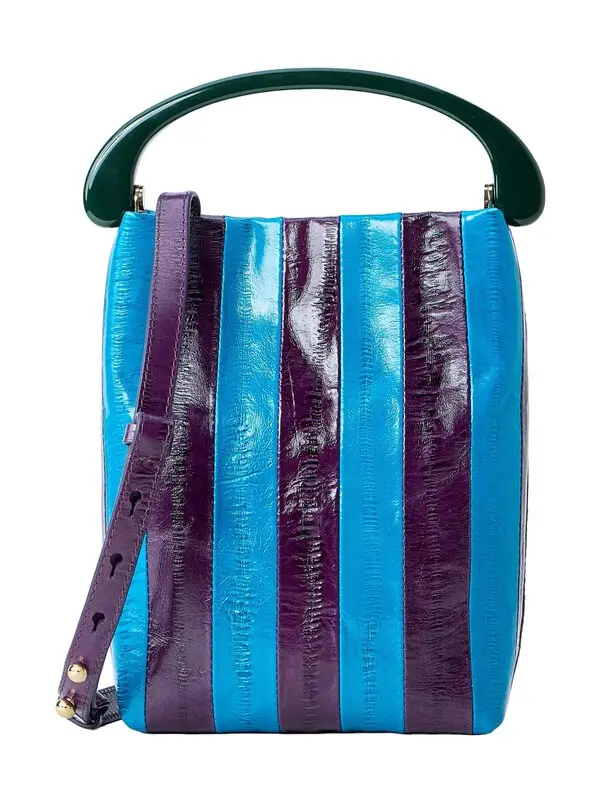 Dries Van Noten Striped Handle Handbag - Blue