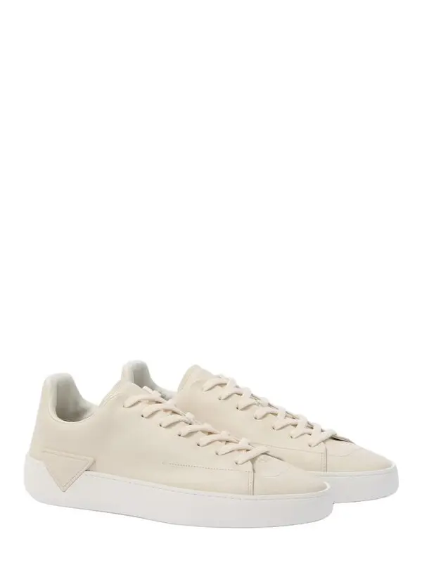Prada Leather Lace-up Sneakers - Beige