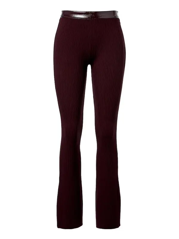 COURREGES Courrèges Ribbed-knit Flared Pants - Burgundy