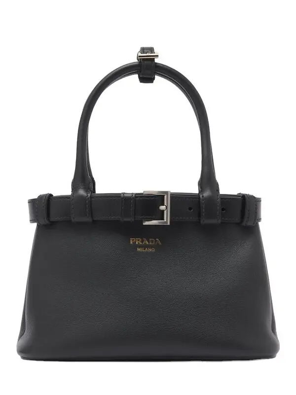 Prada Small Leather Top-handle Bag - Black